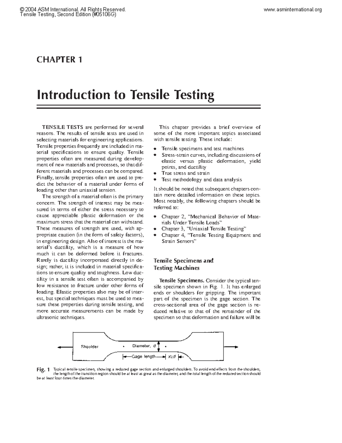 ASM, Introduction to Tensile Testing - CHAPTER 1 Introduction to ...
