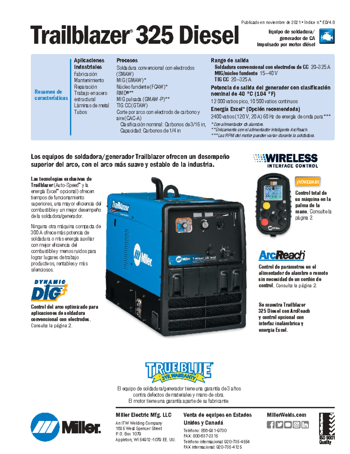 Trailblazer 325 diesel miller welds - ####### Procesos Soldadura ...