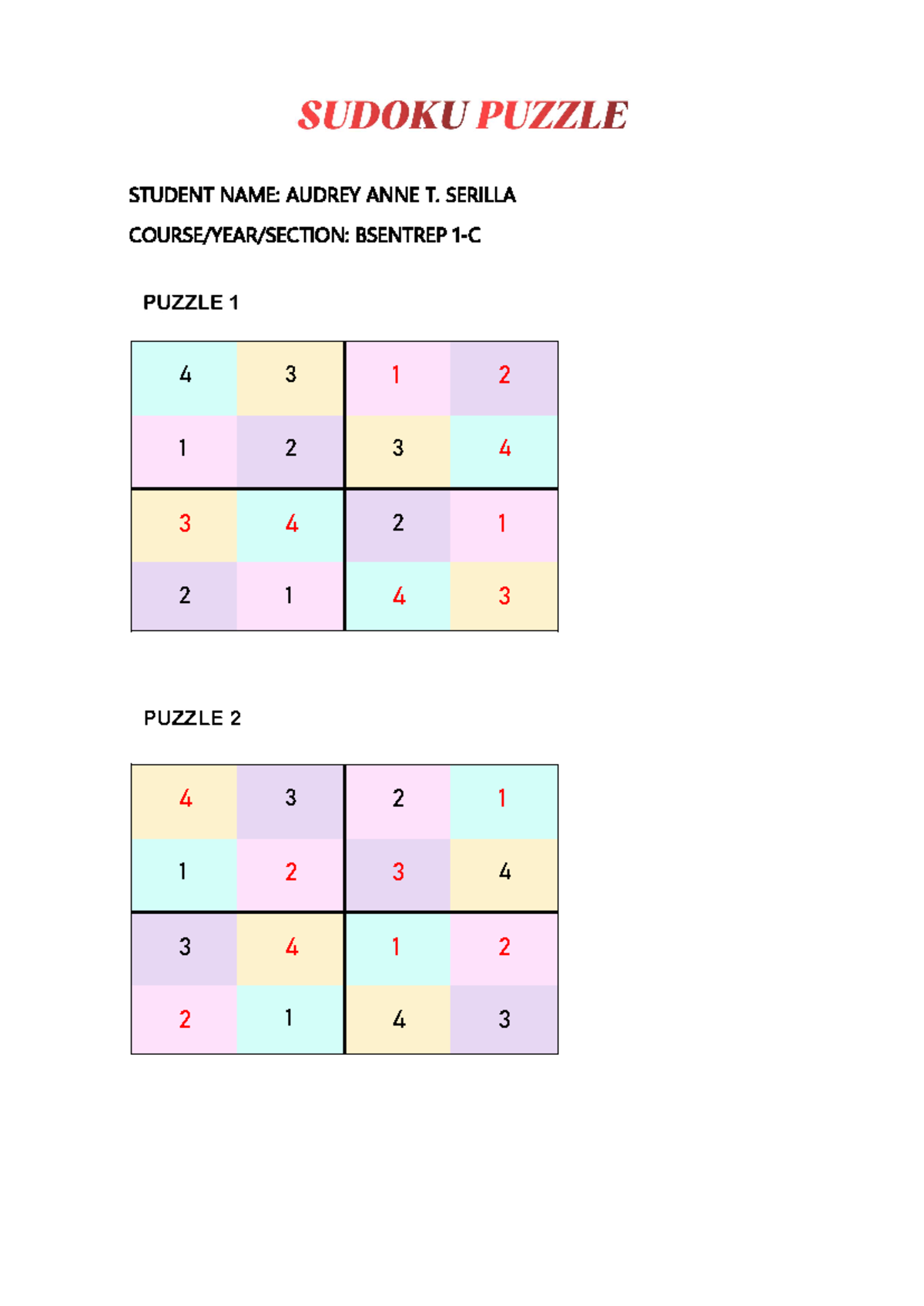 Serilla - Basic mathematical logic puzzle sample activity seatwork for ...