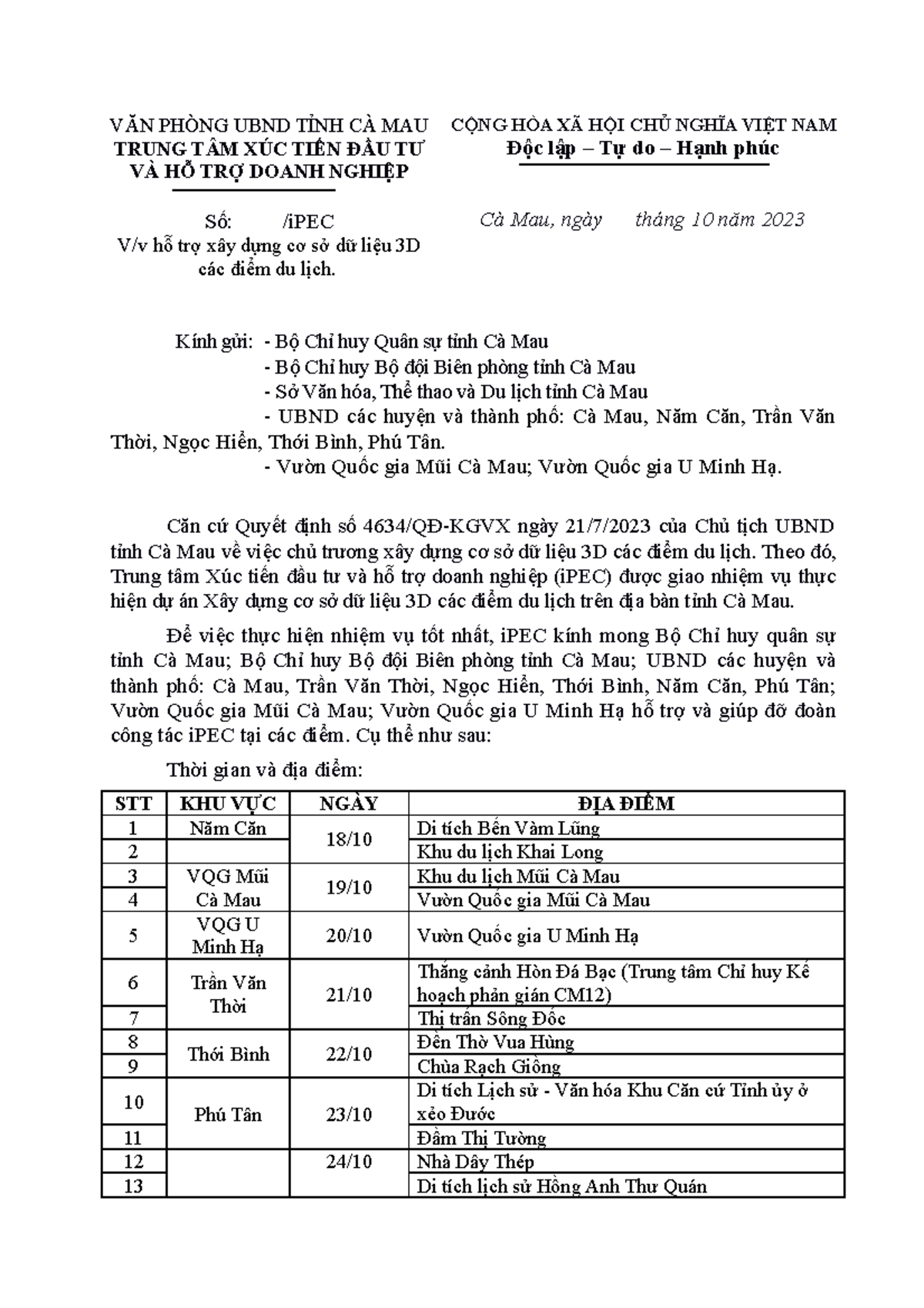 Vv Ho tro xay dung co so du lieu 3D cac diem du lich - VĂN PHÒNG UBND ...