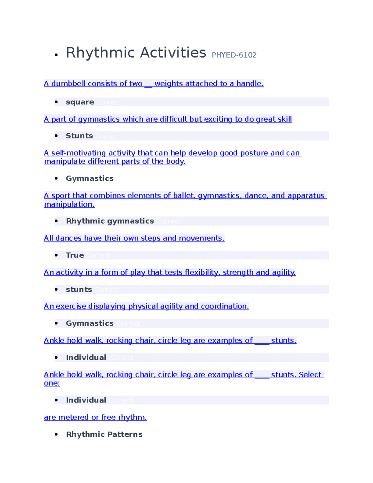 Rhythmic Activities Phyed - Rhythmic Activities PHYED- A dumbbell ...