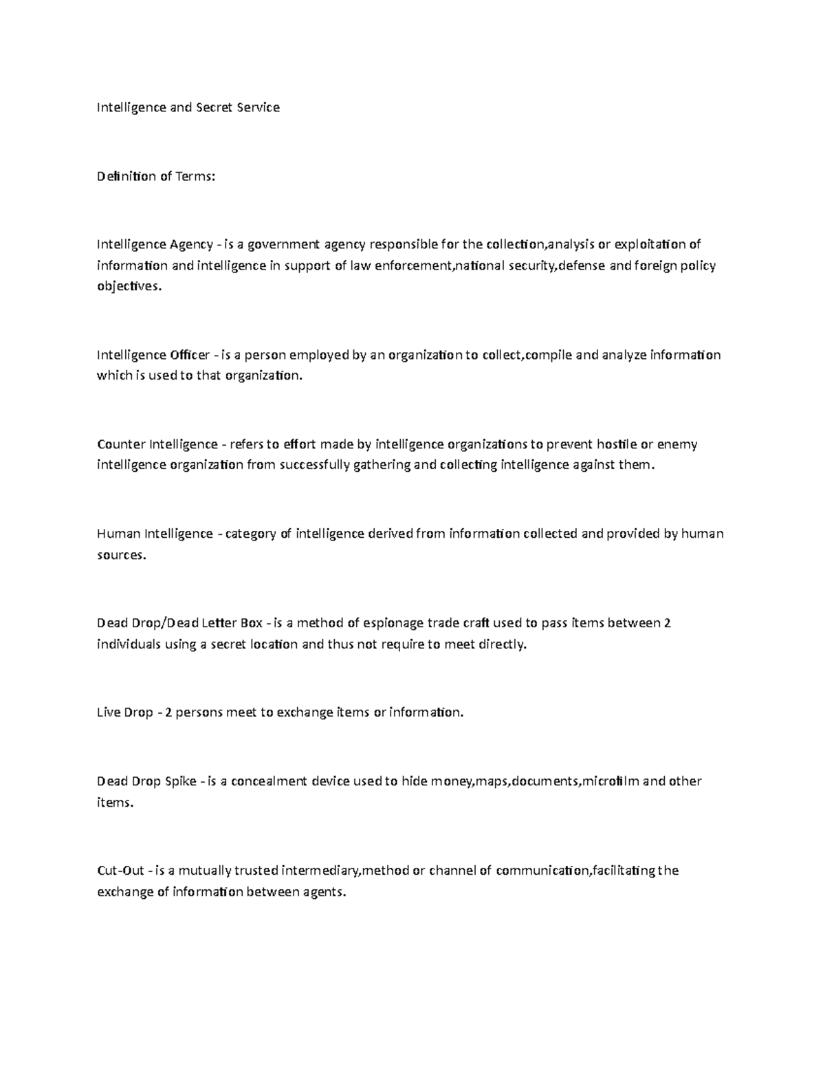 Intelligence and Secret Service - Intelligence and Secret Service ...