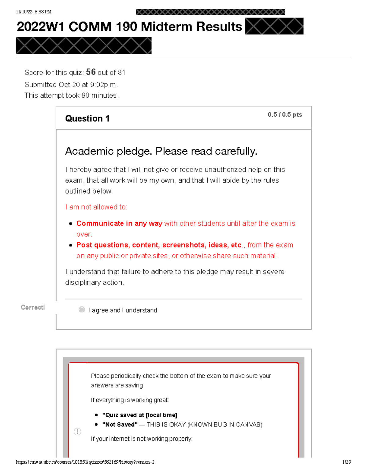 COMM 190 Midterm - The time limit is 1.5 hrs. The Data required to ...