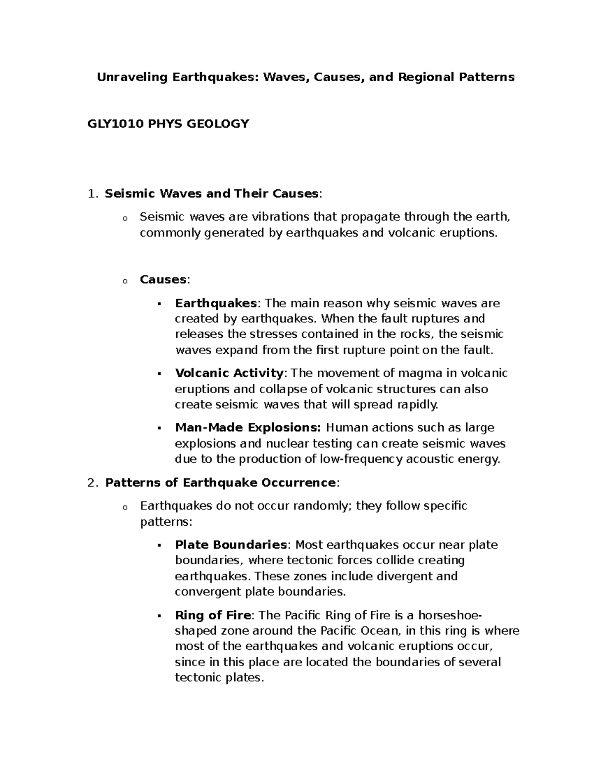 Unraveling Earthquakes - Seismic Waves and Their Causes: o Seismic ...