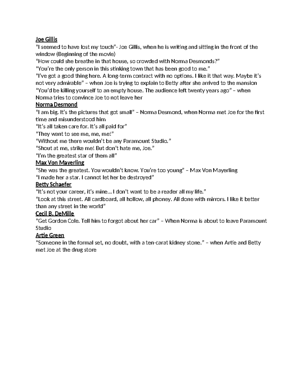 Sunset Boulevard quotes - Joe Gillis “I seemed to have lost my touch ...