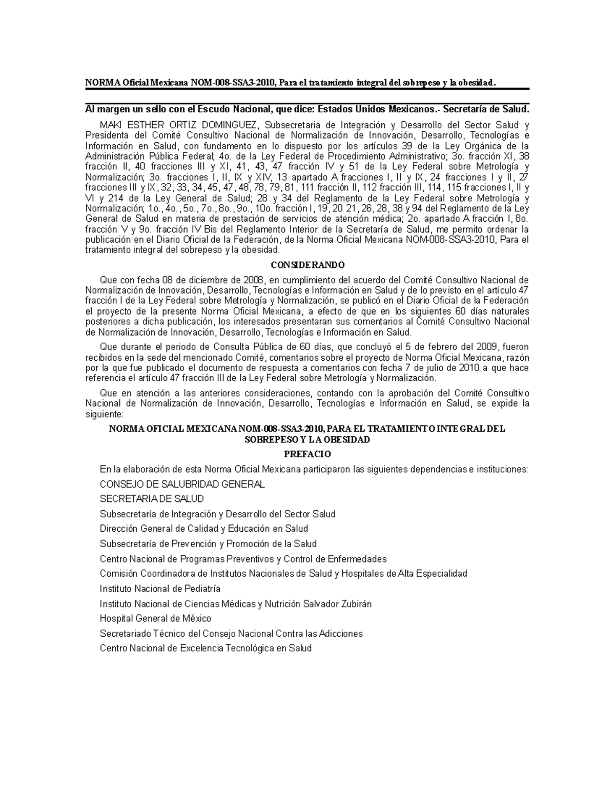 NOM-008- Desarrollo Y Crecimiento - NORMA Oficial Mexicana NOM-008-SSA3 ...