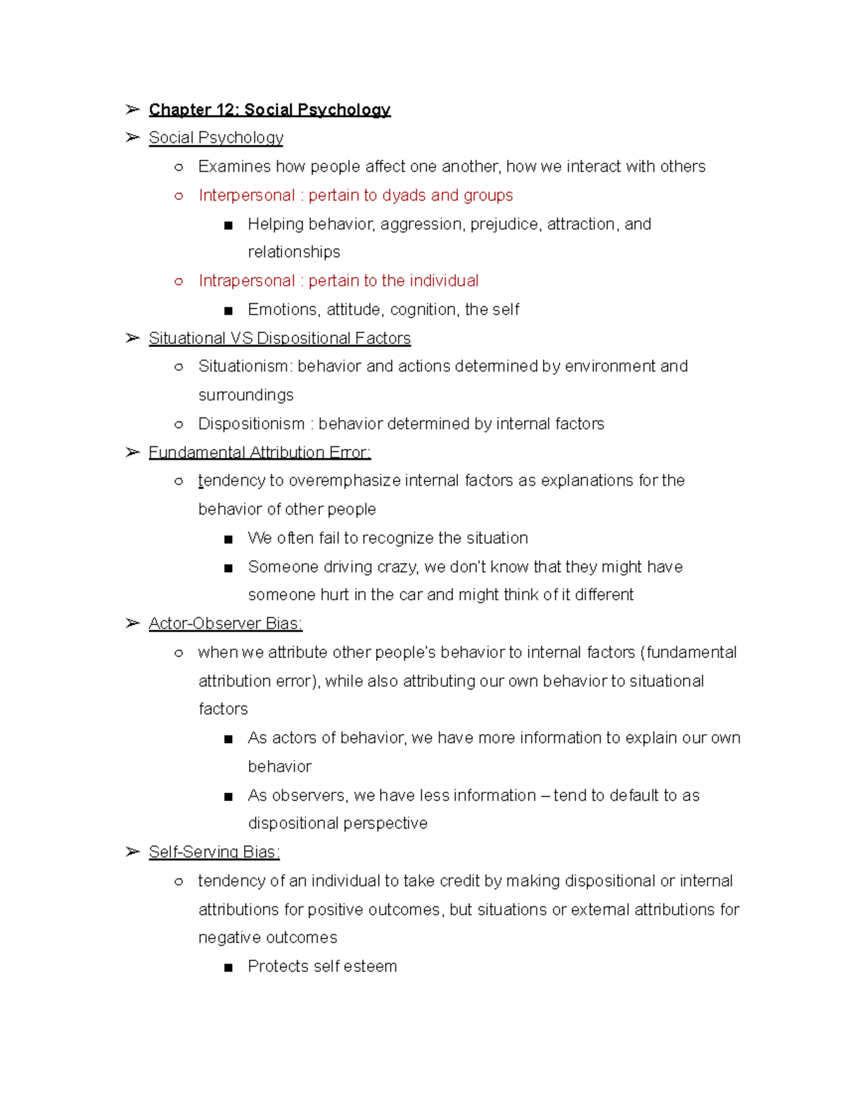 Ch 12 psychology - Chapter 12: Social Psychology Social Psychology ...