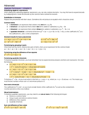 Mathematics Adv Ext1 - formulas for maths adv and extension (formulas ...