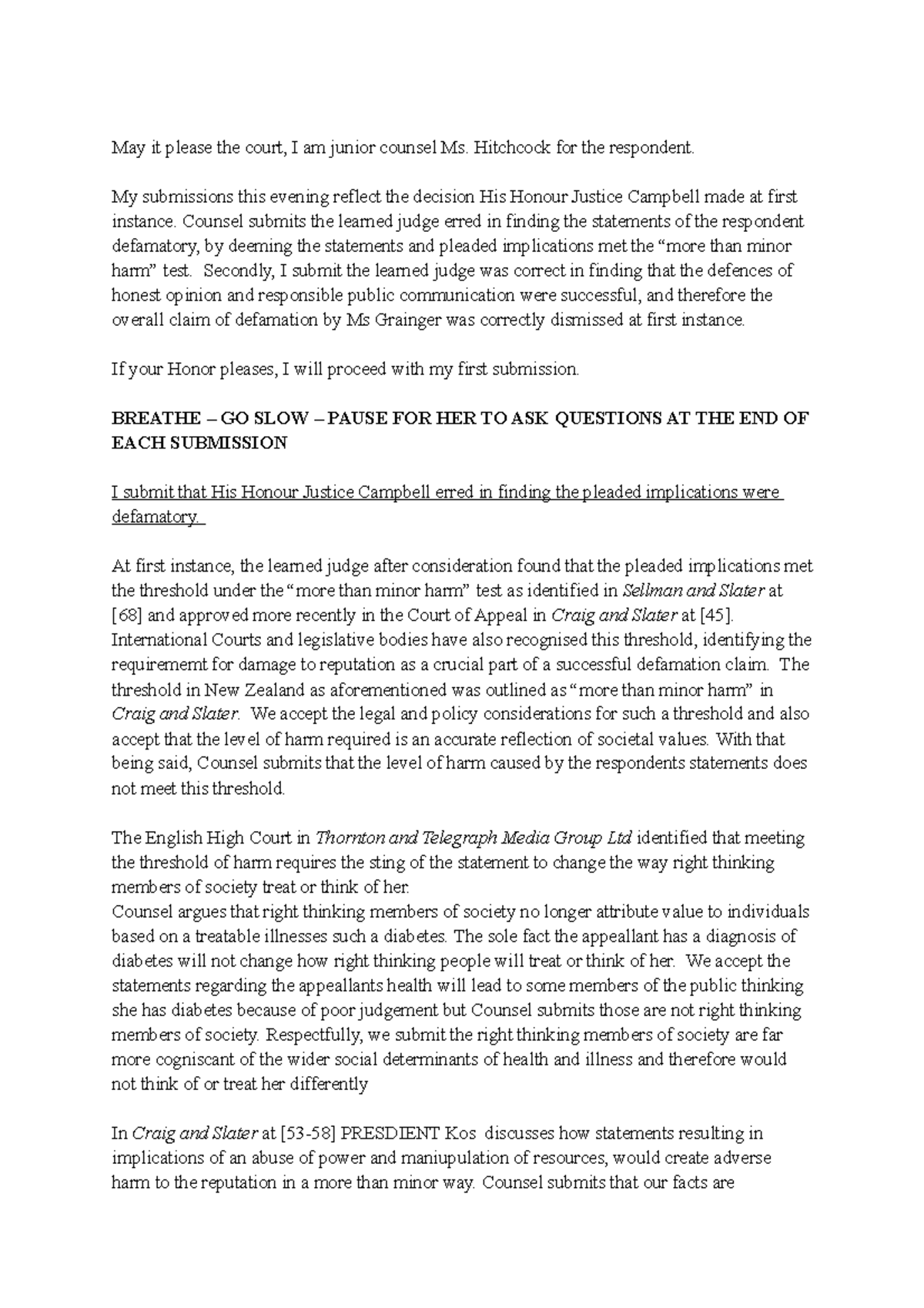 Moot Outline 2020 - May it please the court, I am junior counsel Ms ...