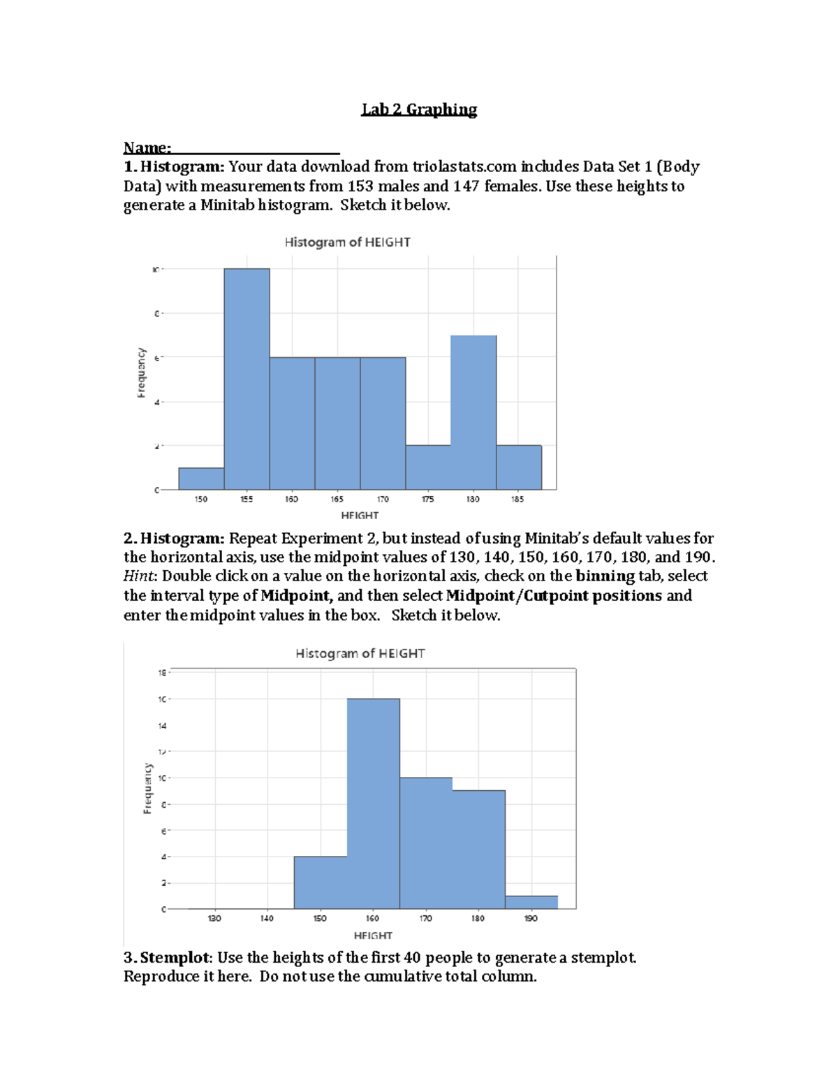 Minitab 2 - Graphing - Lab 2 Graphing Name ...