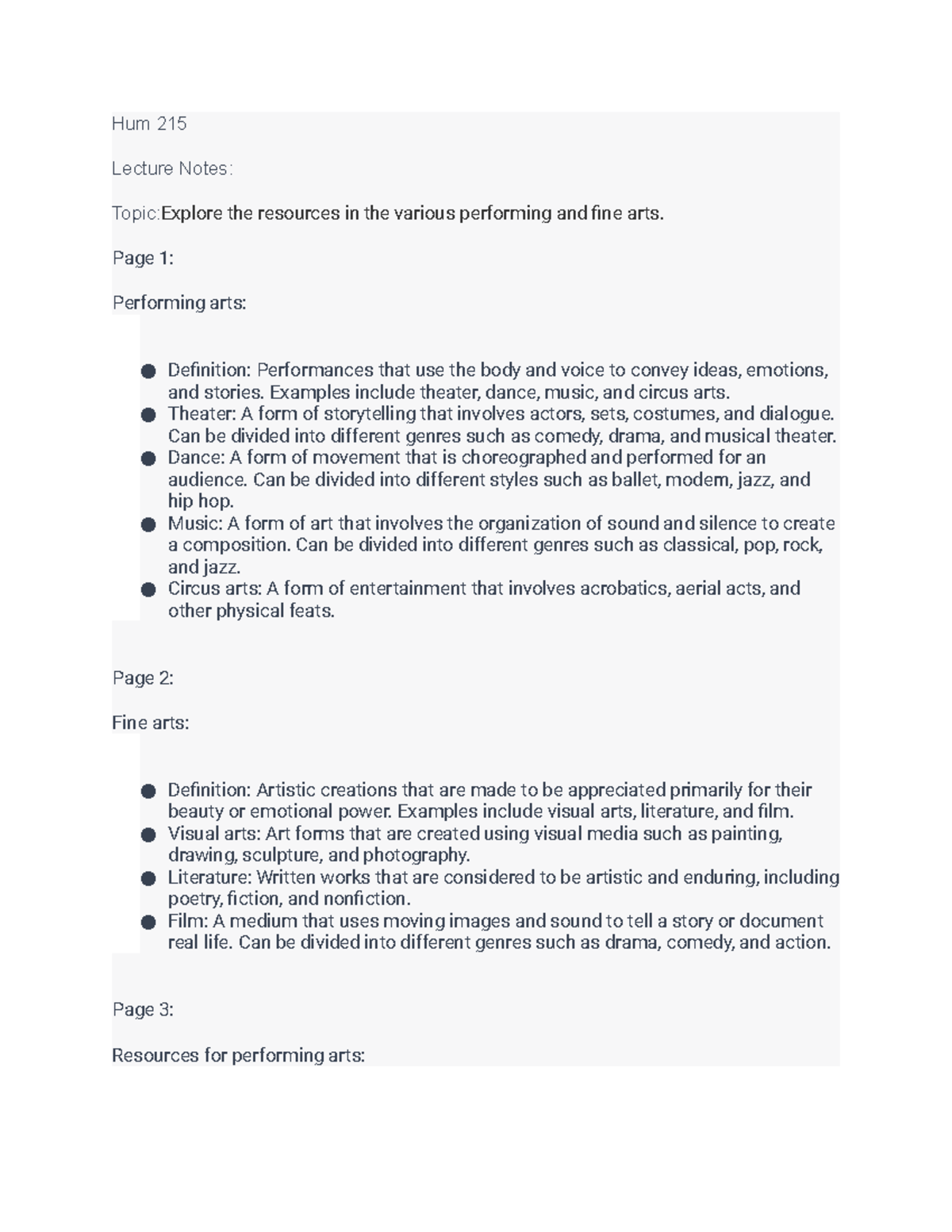 Hum 215 (6 - Schoolcraft- Explore the resources in the various ...