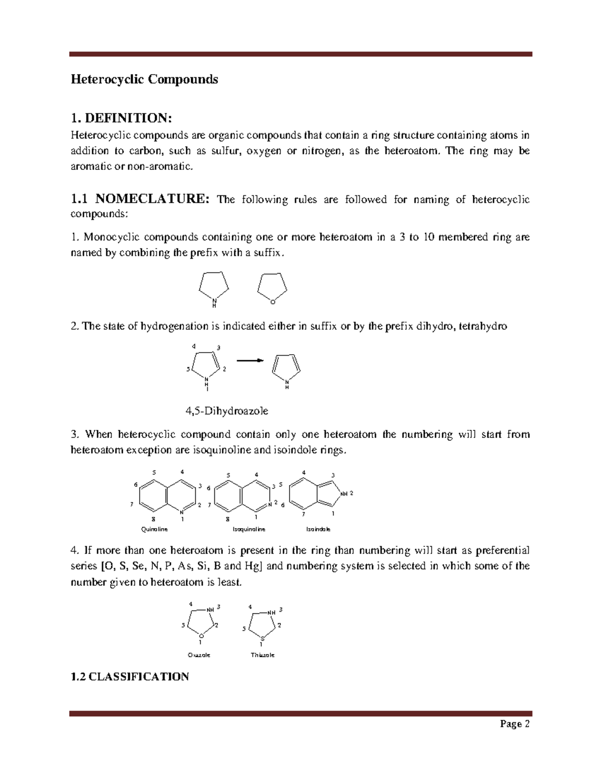 Heterocyclic Chemistry - Heterocyclic Compounds 1. DEFINITION ...