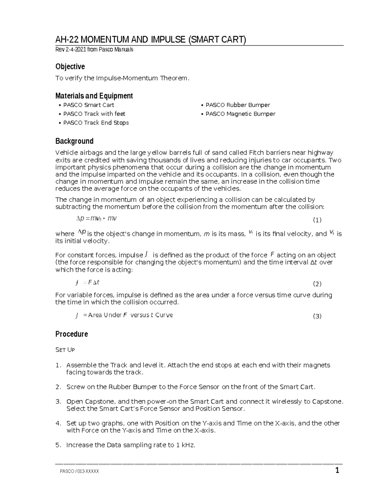 AH-22 Momentum & Impulse - AH-22 MOMENTUM AND IMPULSE (SMART CART) Rev ...