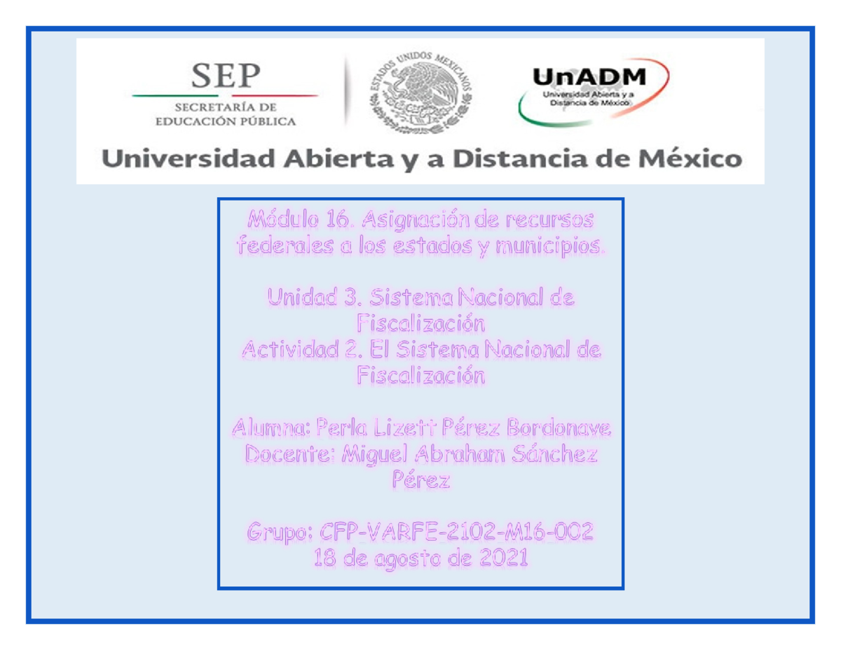 M16 U3 A2 Pérez BP - actividades del módulo 16 - Introducción: Por ...