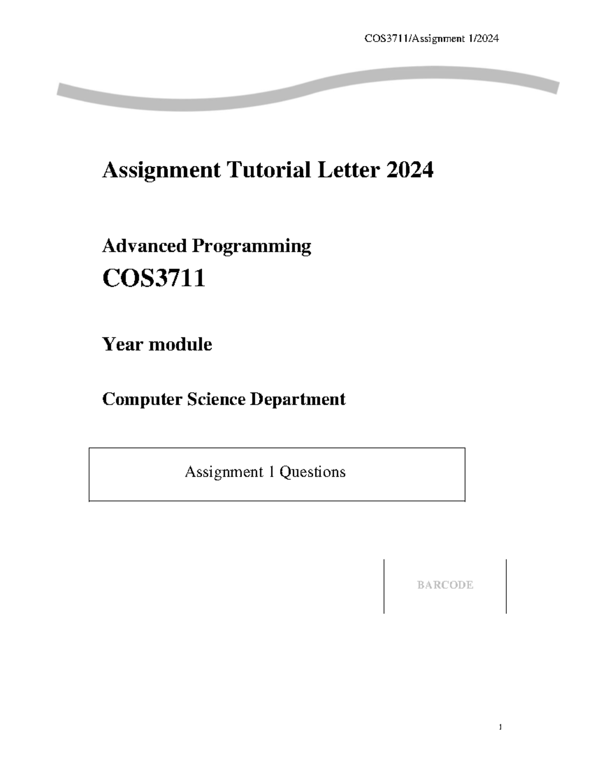 COS3711 2024 Assignment 1 - COS3711/Assignment 1/202 4 Assignment ...