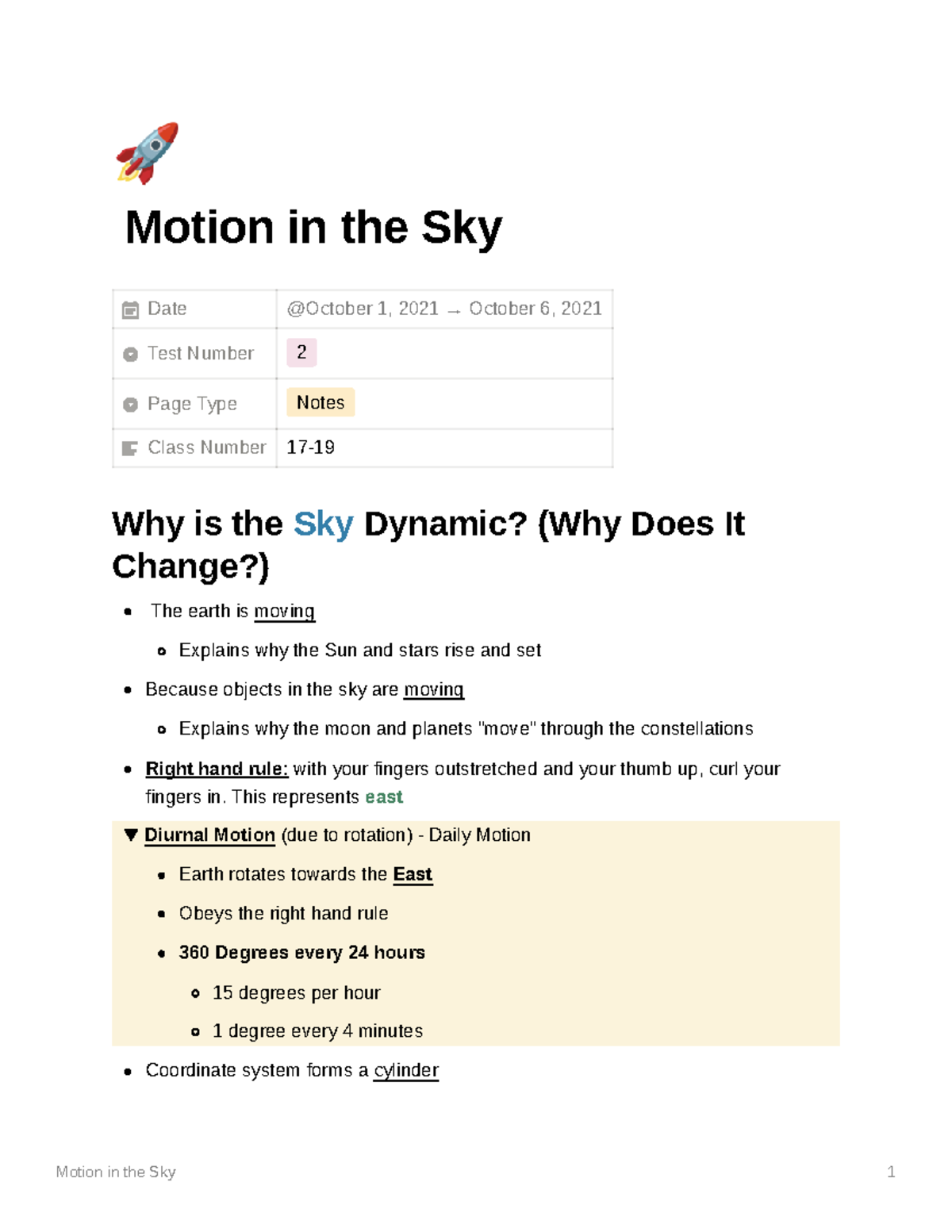 Motion in the Sky - Dr. Eric Klumpe - 🚀 Motion in the Sky Date Test ...
