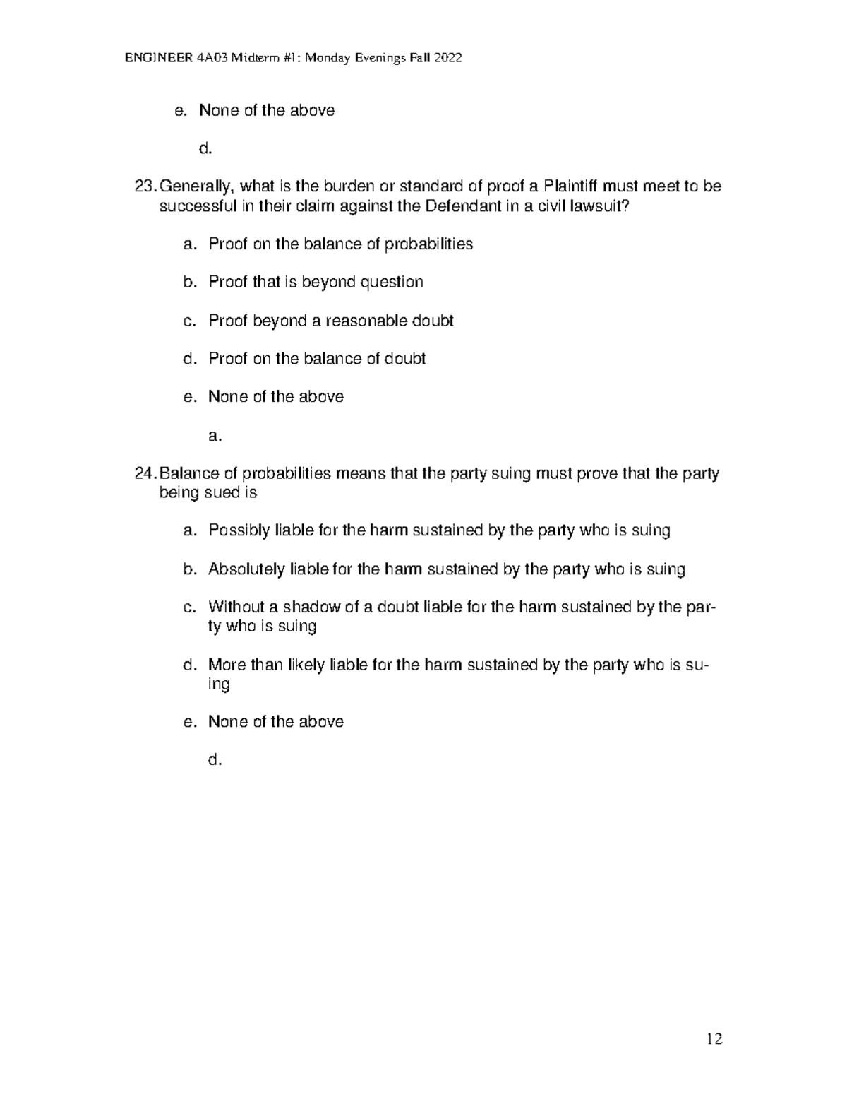 12 - Midterm practice - ENGINEER 4A03 Midterm #1: Monday Evenings Fall ...