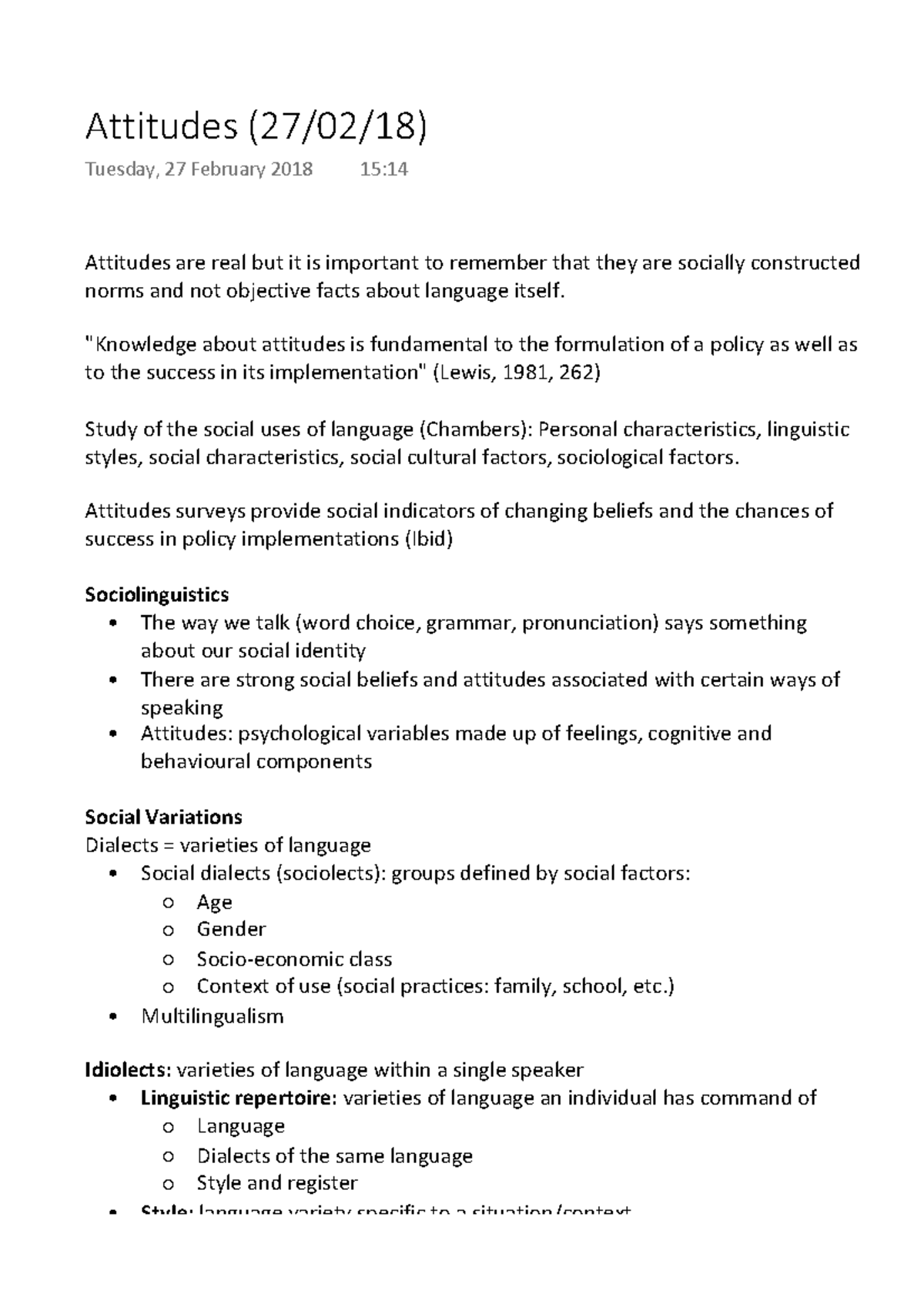 Attitudes to Language - Attitudes Tuesday, 27 February 2018 15:14 ...