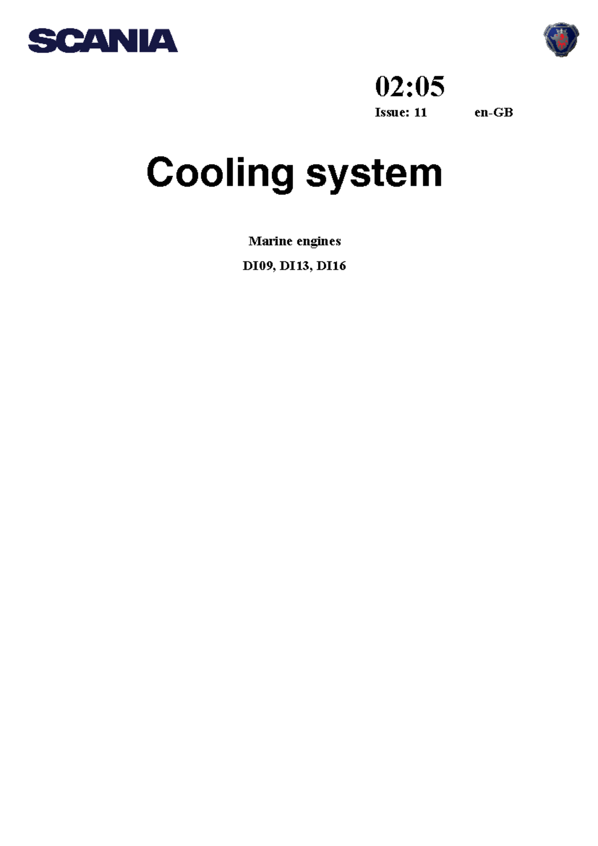 010207 E Scania Cooling System - 1 (28) Cooling system Marine engines ...