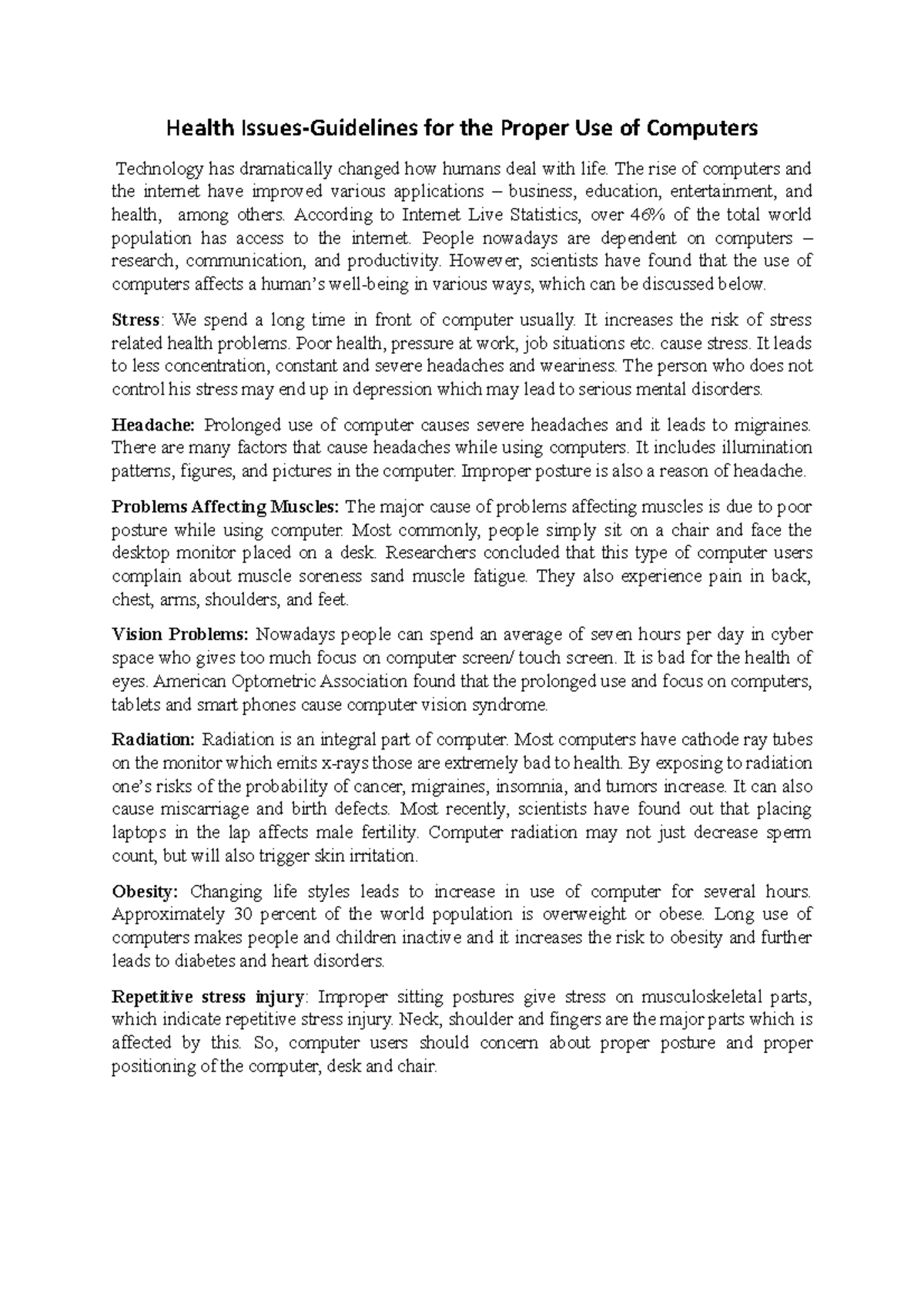 Informatics- 4 - note 6 - Health Issues-Guidelines for the Proper Use ...