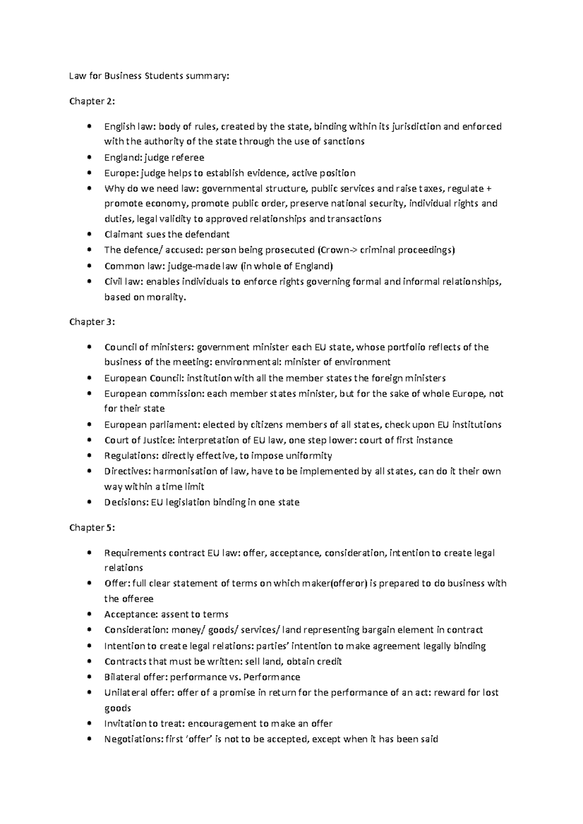 Summary Law for Business Students - Law for Business Students summary ...