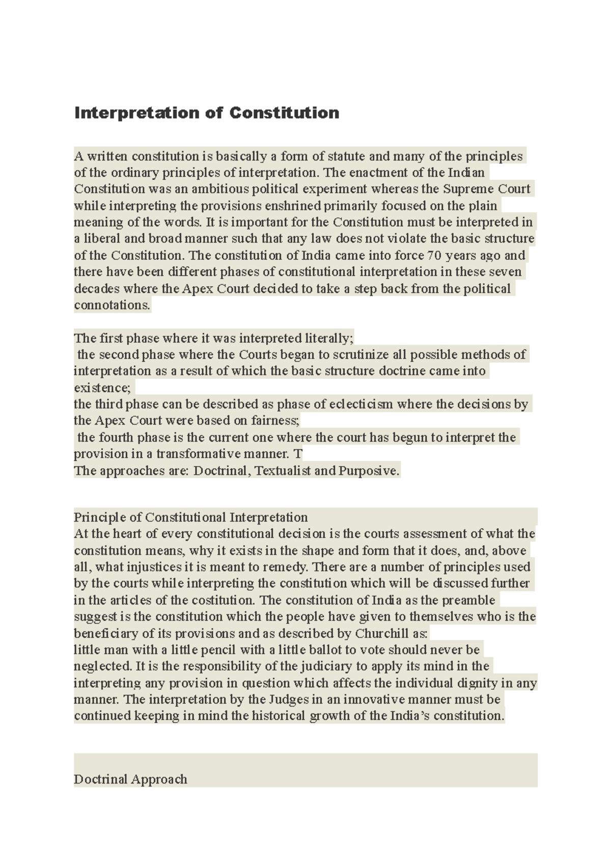 Interpretation of Constitution - The enactment of the Indian ...
