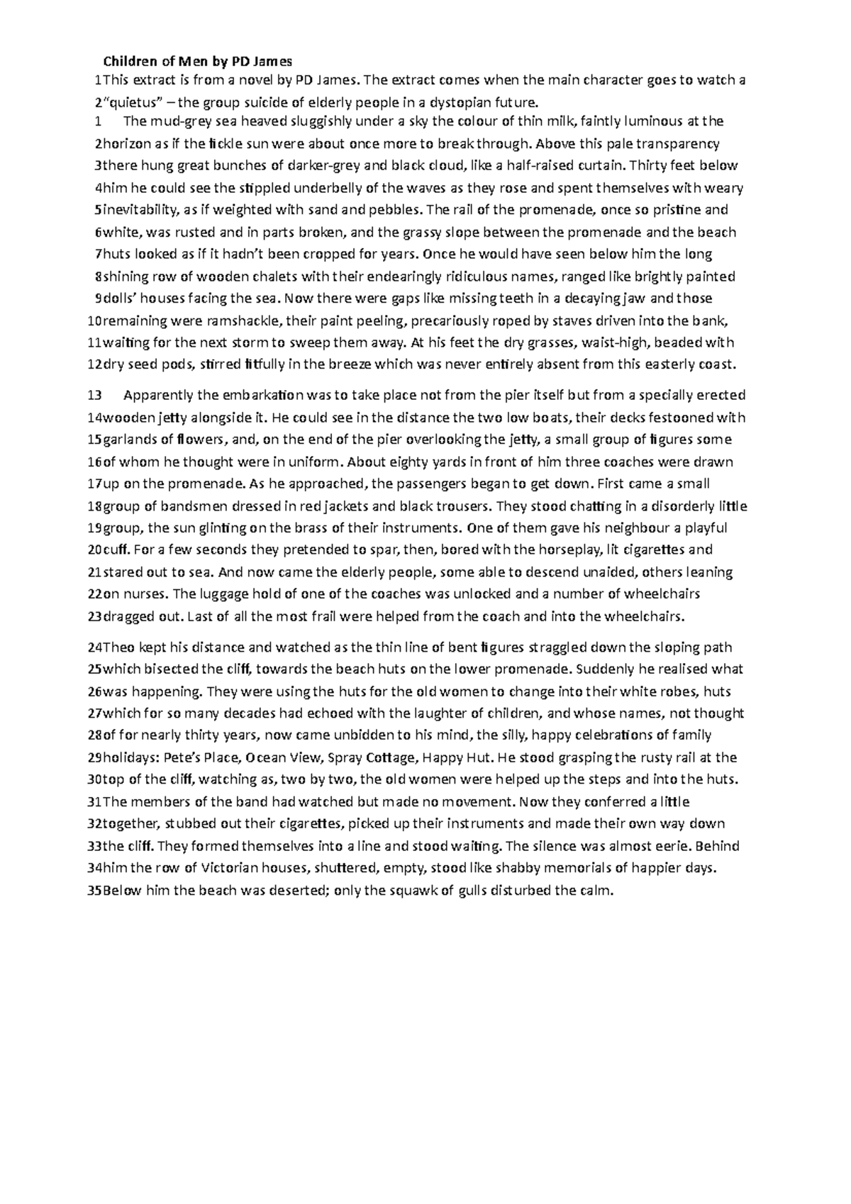 Children of Men PD James - Children of Men by PD James This extract is ...