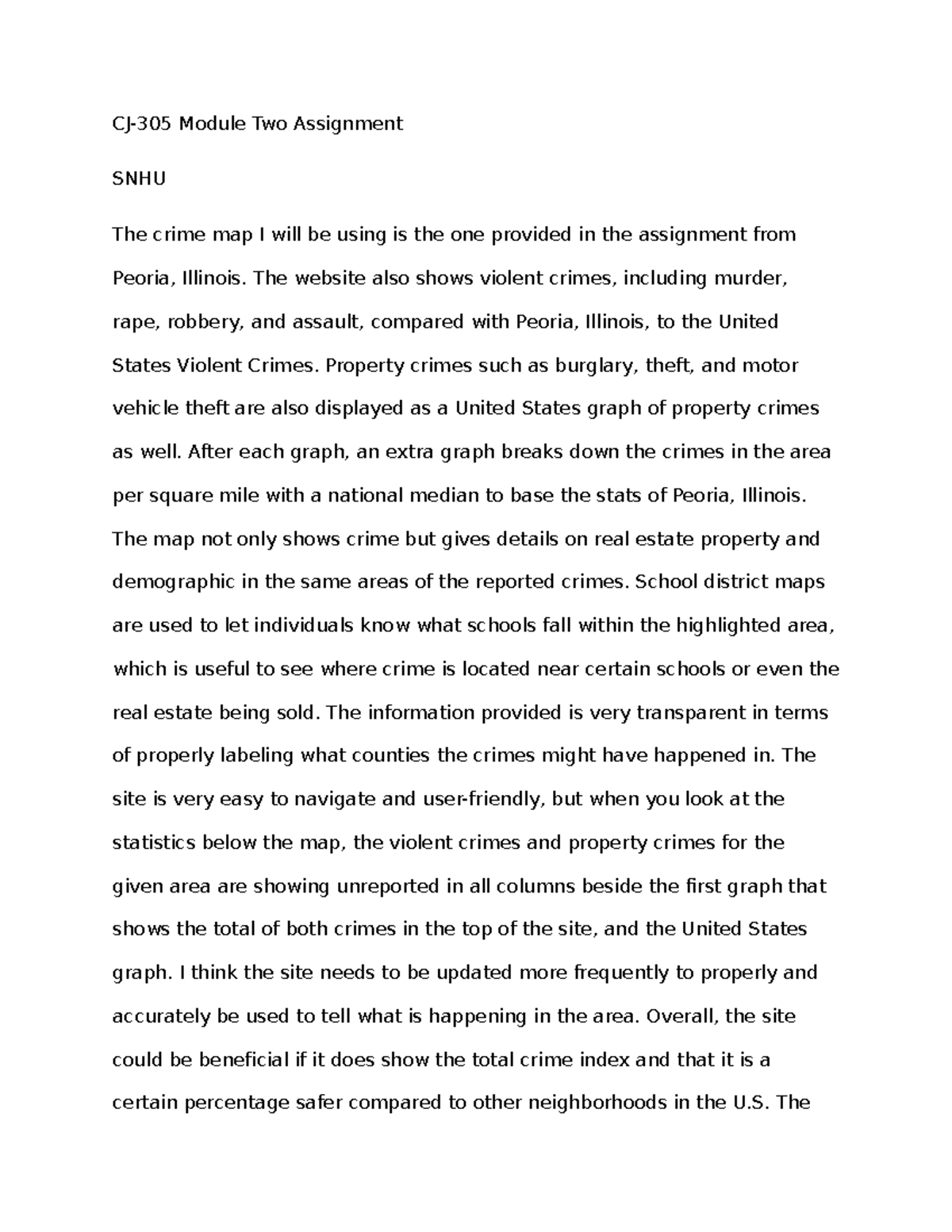 CJ-305 module two assignment - CJ-305 Module Two Assignment SNHU The ...