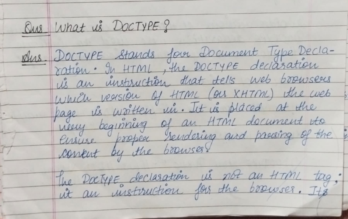 HTML Notes Part 3 - Important - HTm sto entutby te 9 boewser age HTM (A ...