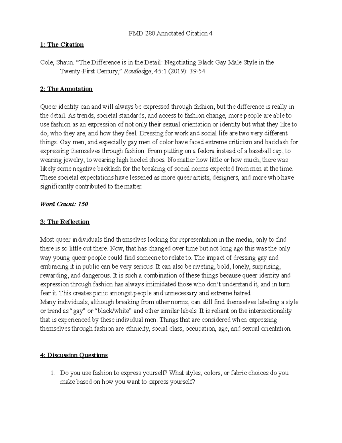 Annotated Citation 4 - The instructor for this course was Amanda ...