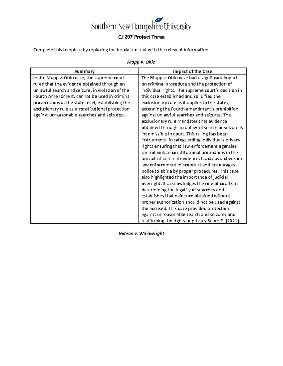 CJ 207 Project Three - CJ 207 Project Three Complete this template by ...