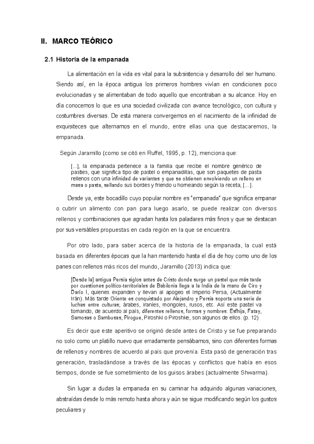 2DO AVAN Proyecto - DDDSD - II. MARCO TEÓRICO 2 Historia de la empanada ...
