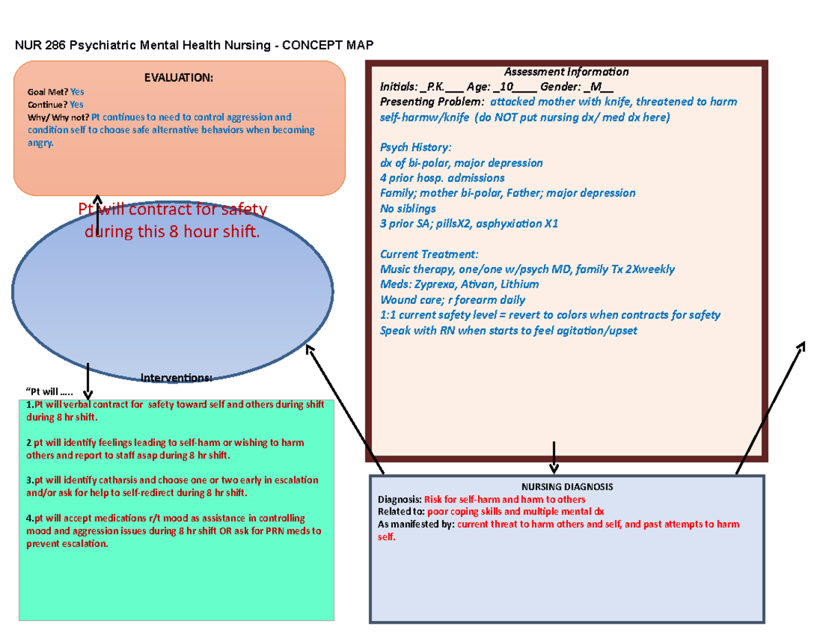 NUR 286 Concept Map Example - NUR 286 Psychiatric Mental Health Nursing ...