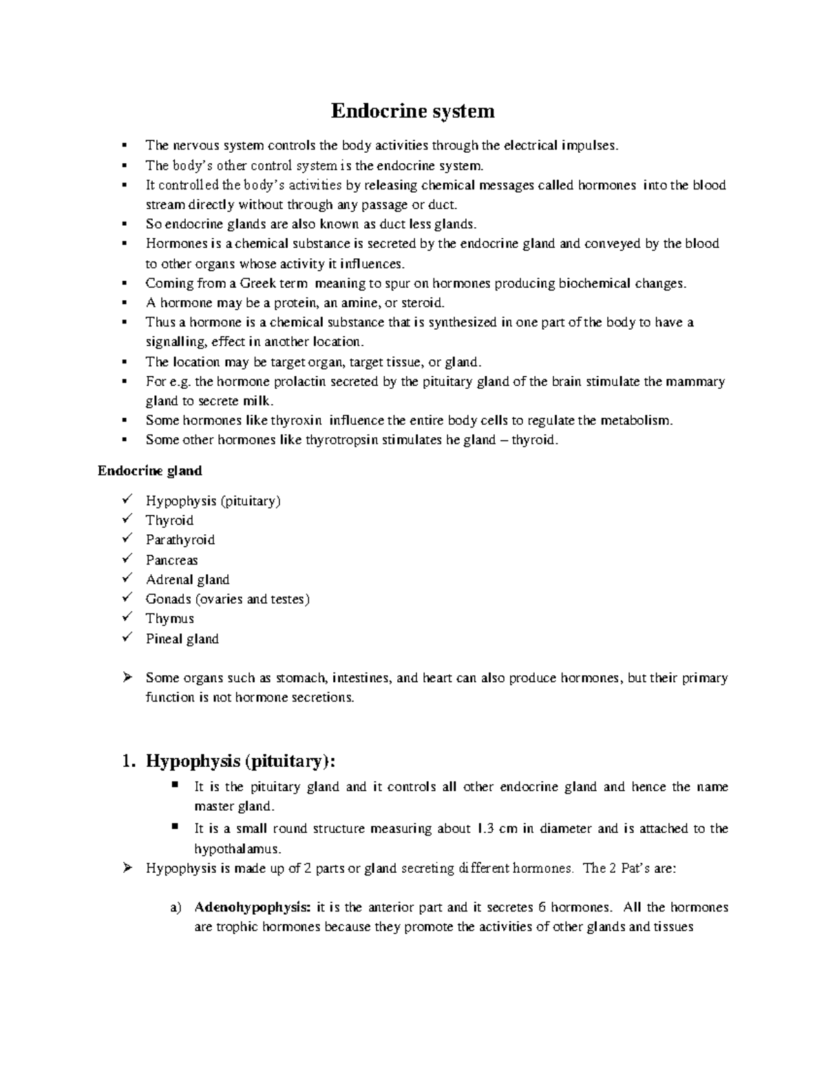 Endocrine system - Essays - Endocrine system The nervous system ...