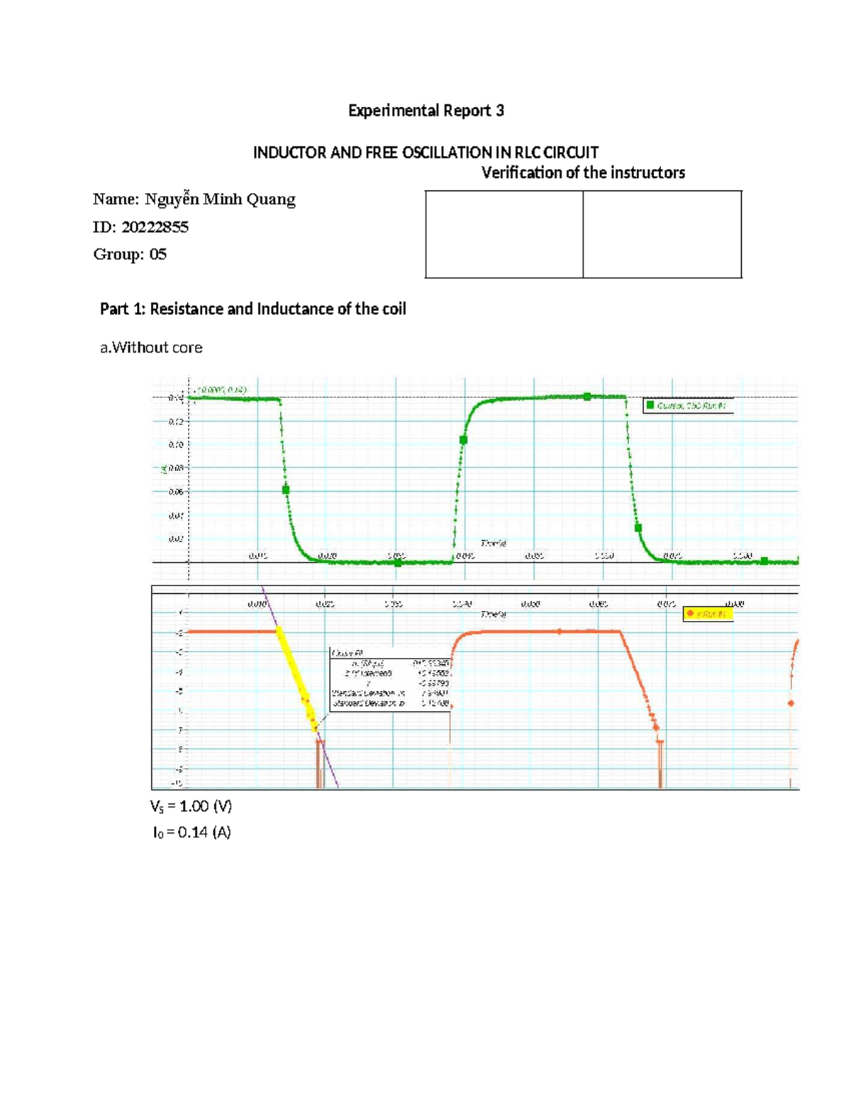 Experimental-report-3 - Experimental Report 3 INDUCTOR AND FREE ...