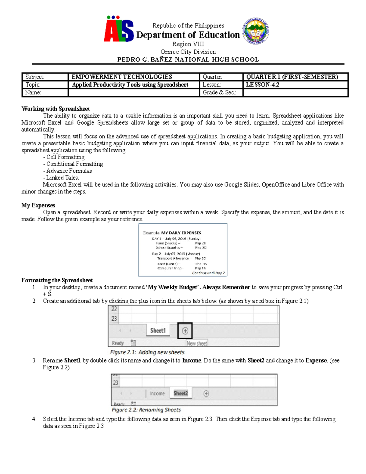 ET ALS Module 4 - Notes for students - Republic of the Philippines ...