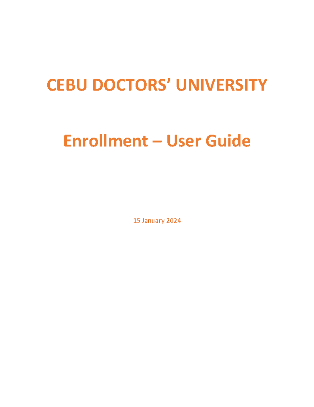 CDU - Enrollment Process College - CEBU DOCTORS’ UNIVERSITY Enrollment ...