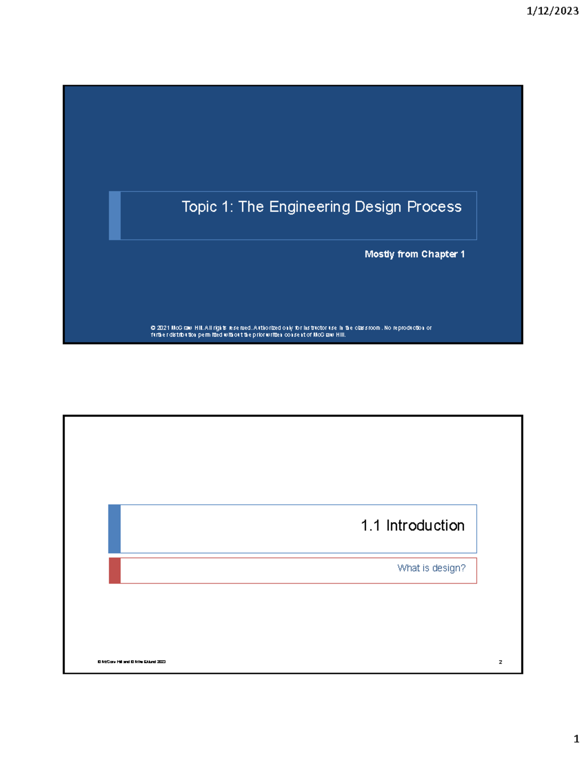 Topic 01 Eng Design Process - Topic 1: The Engineering Design Process ...