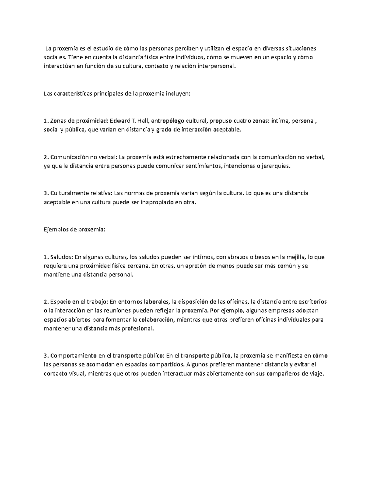 LA PROX - Resumen Comunicacion Oral y Escrita - La proxemia es el ...