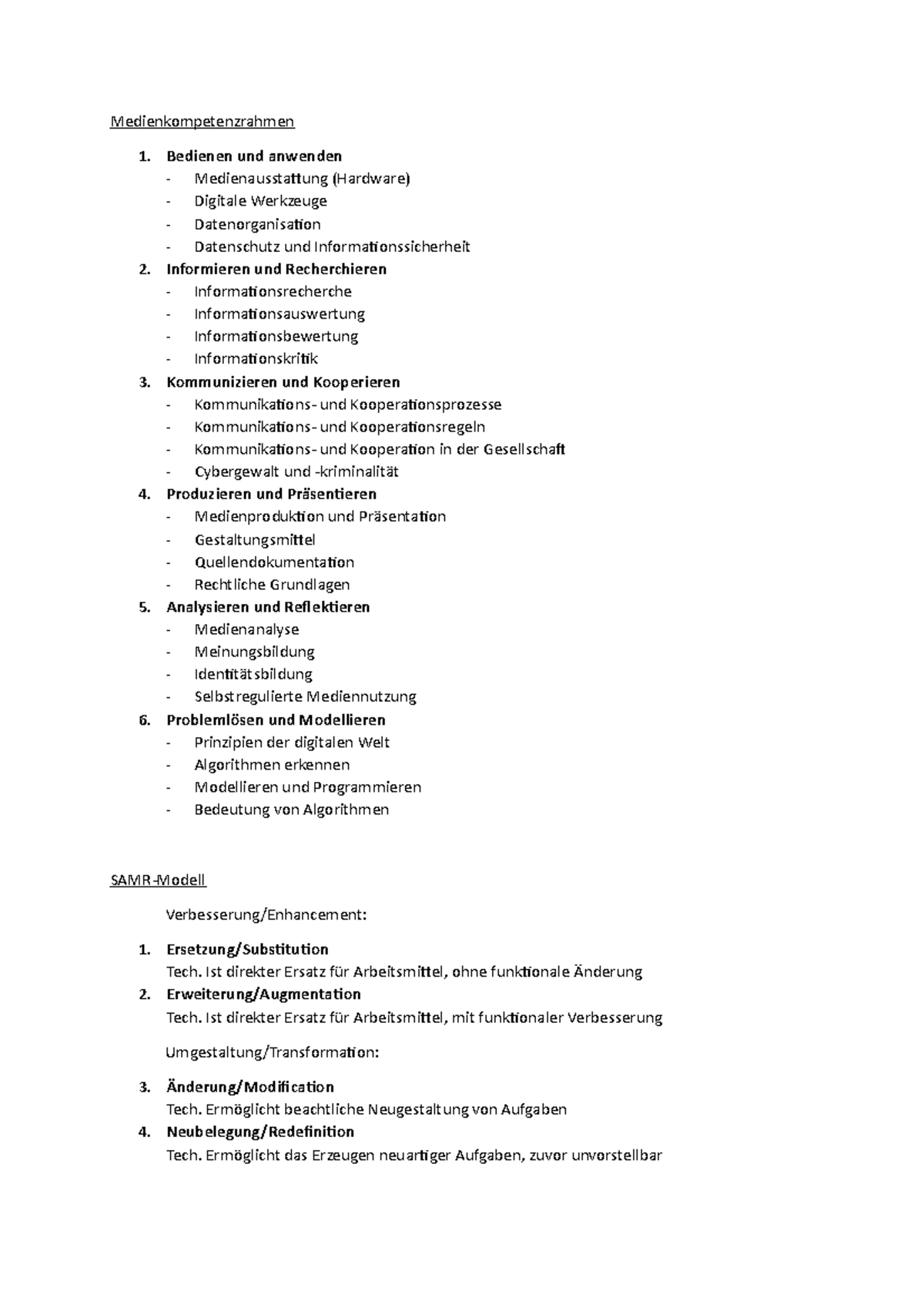 Mediendidaktik Theorien - Medienkompetenzrahmen 1. Bedienen und anwenden - Medienausstattung ...