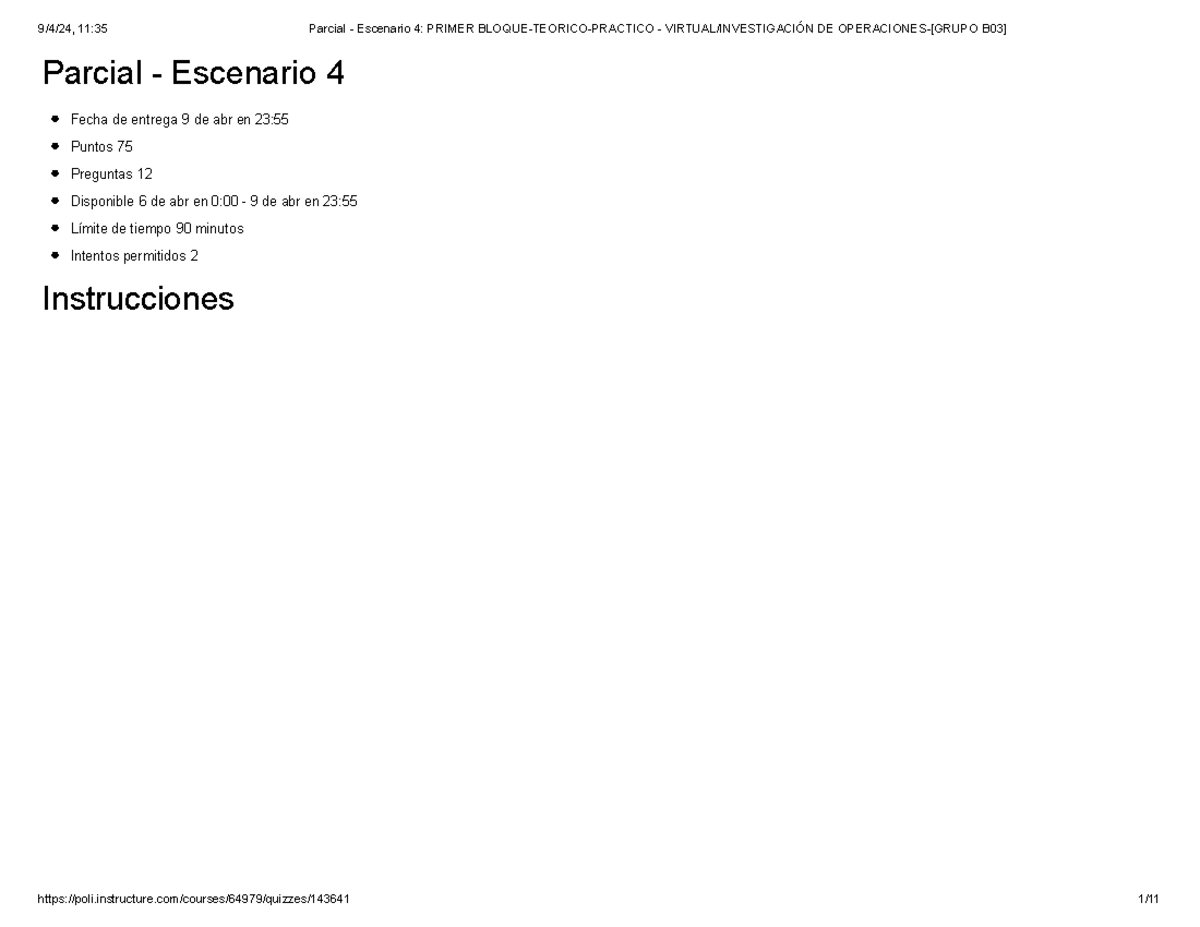 Parcial - Escenario 4 Primer Bloque- Teorico- Practico - Virtual Investigación DE Operaciones ...