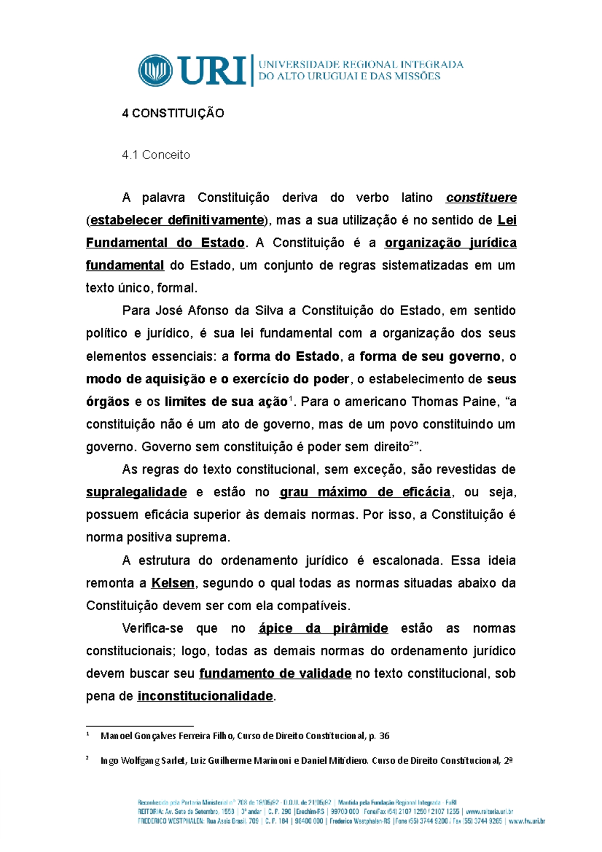 Constituição - Conceitos - 4 4 Conceito A palavra deriva do verbo ...