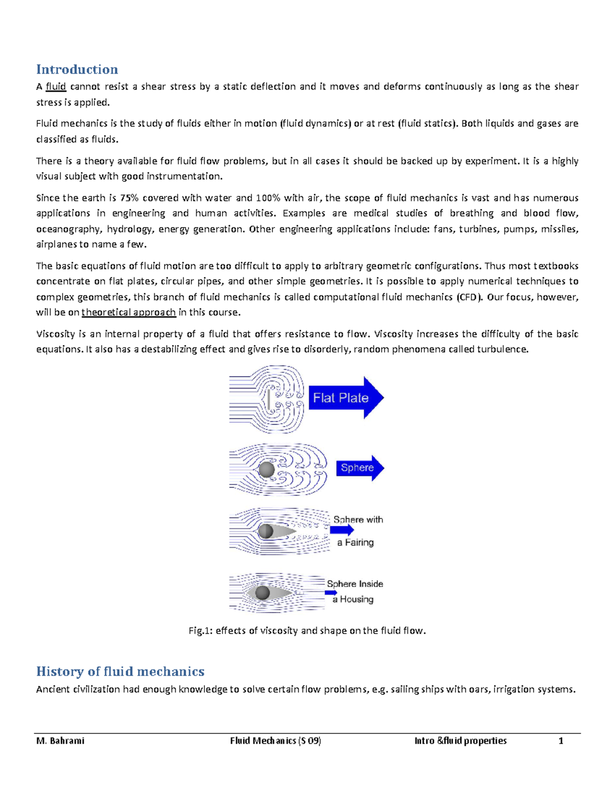 Introduction - intoduction to fluid dynamics - Introduction A fluid ...