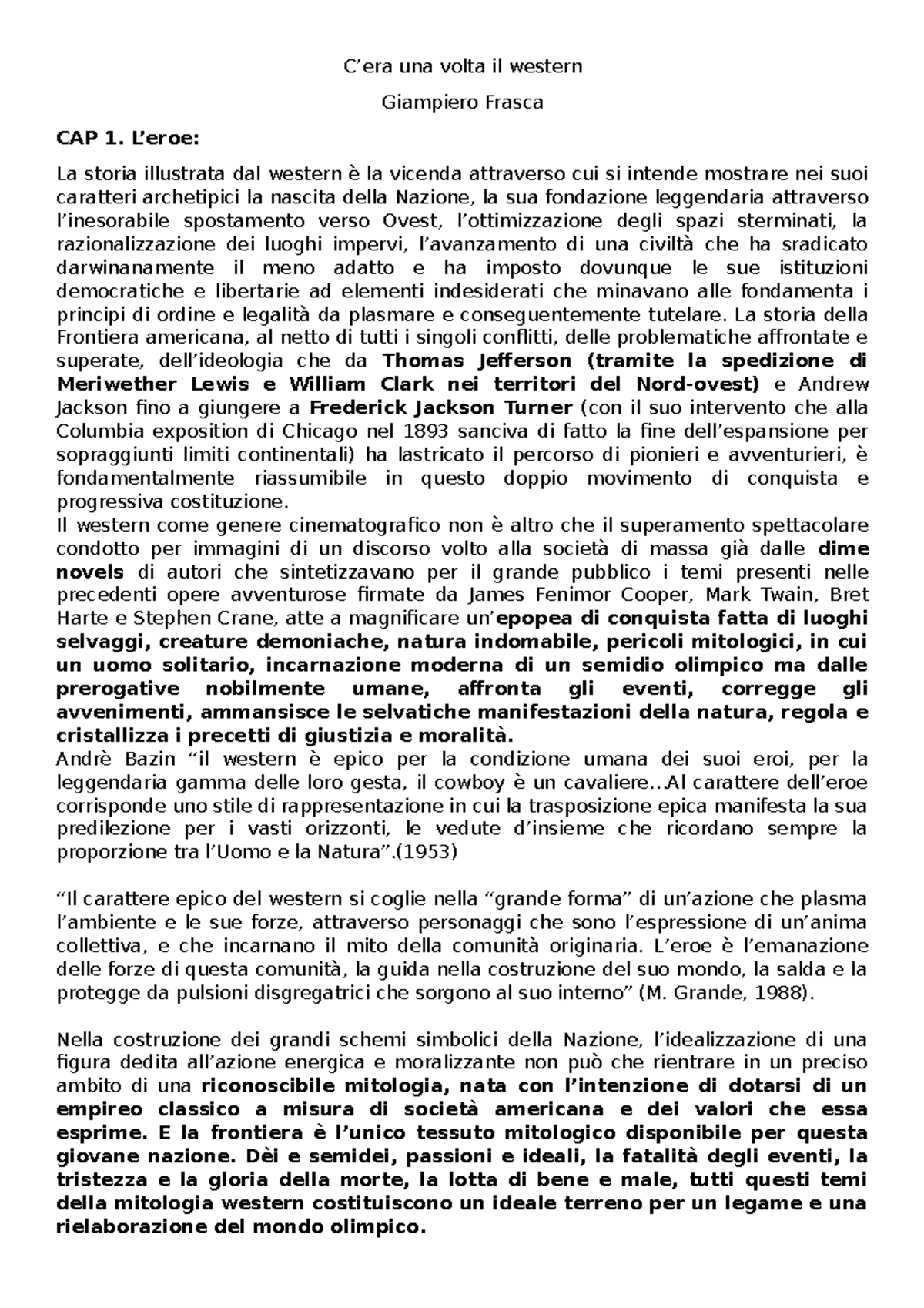 C'era una volta il western, Giampiero Frasca - C’era una volta il ...