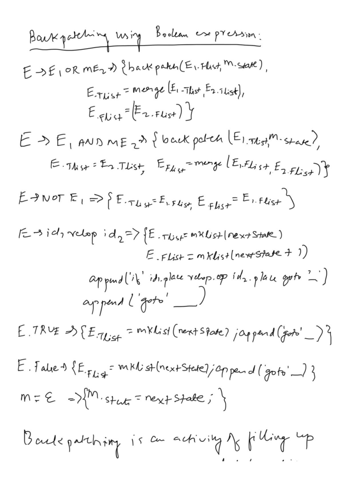 Back patching using Boolean expression: - Compiler Design - Studocu