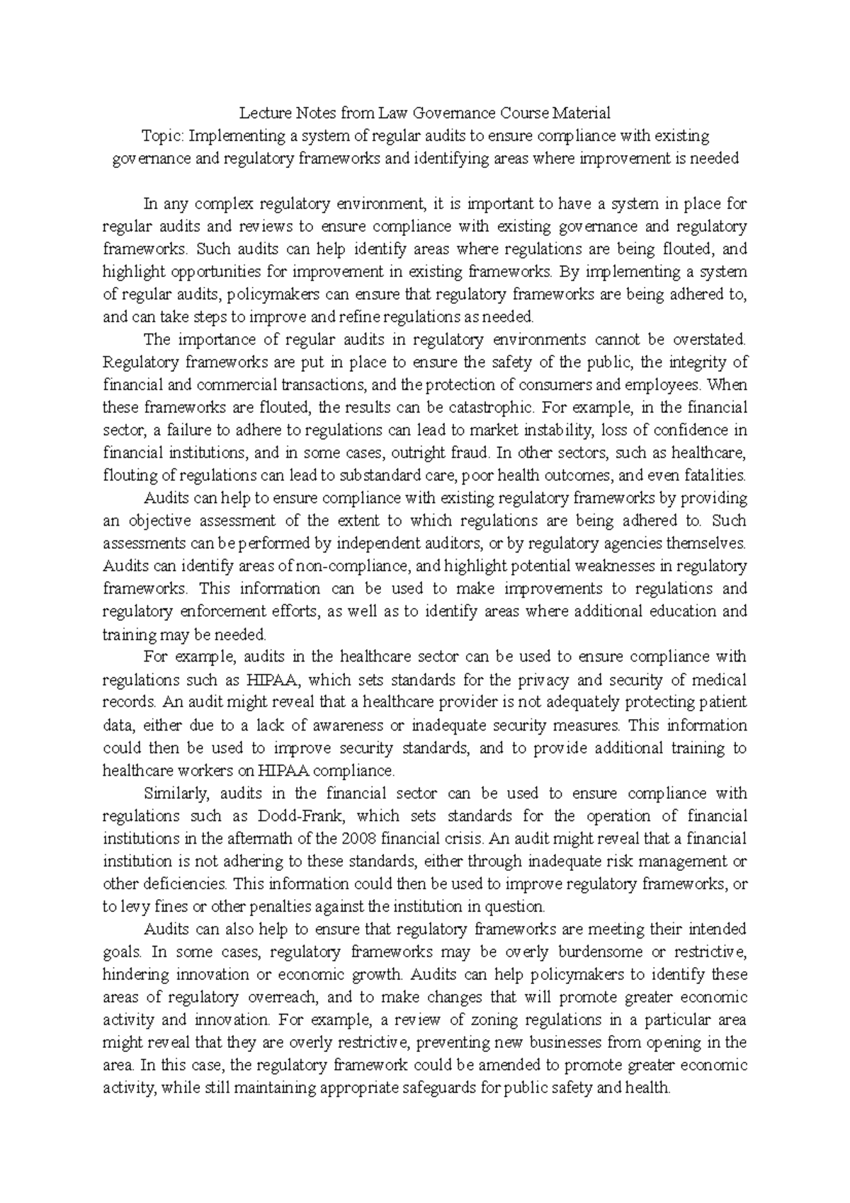 2. Lecture Notes Law Governance#2 - Lecture Notes from Law Governance ...