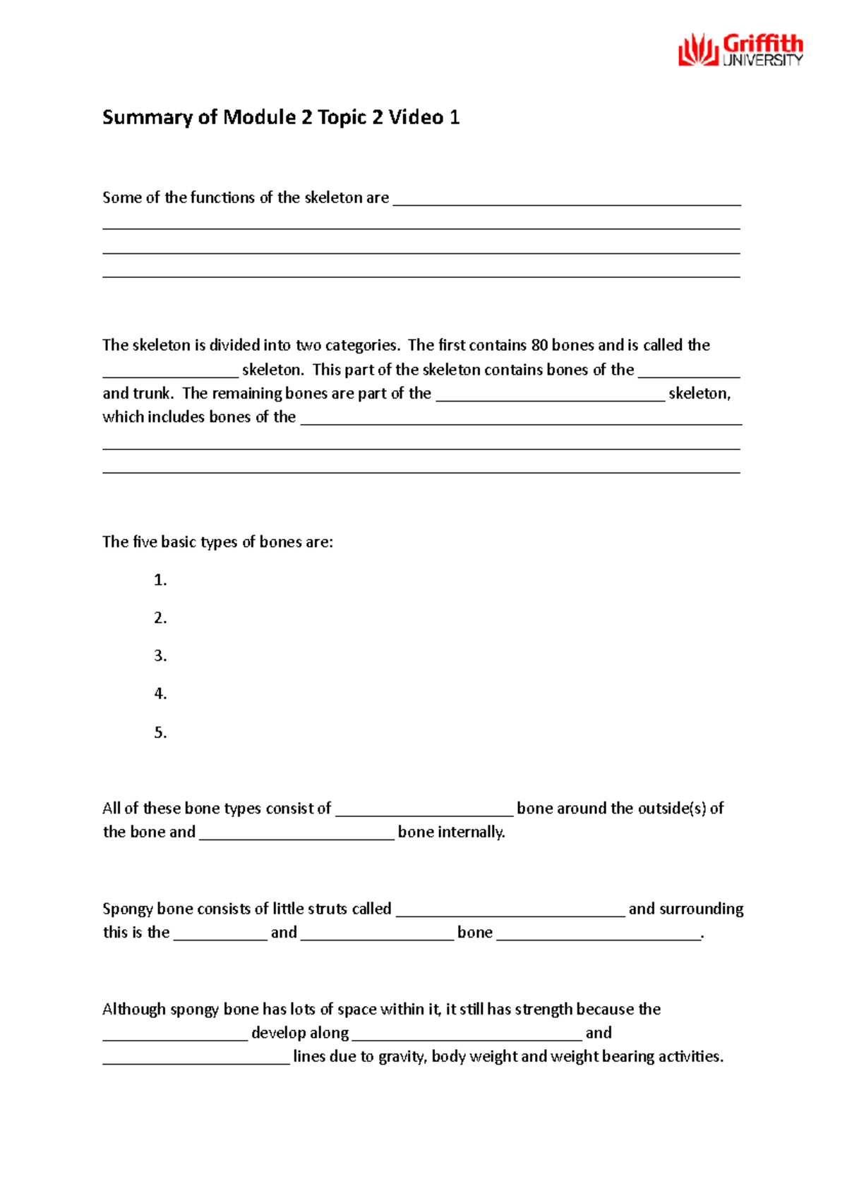 Summary of M2 Topic 2 Video 1 - Summary of Module 2 Topic 2 Video 1 Some of the func琀椀ons of the ...