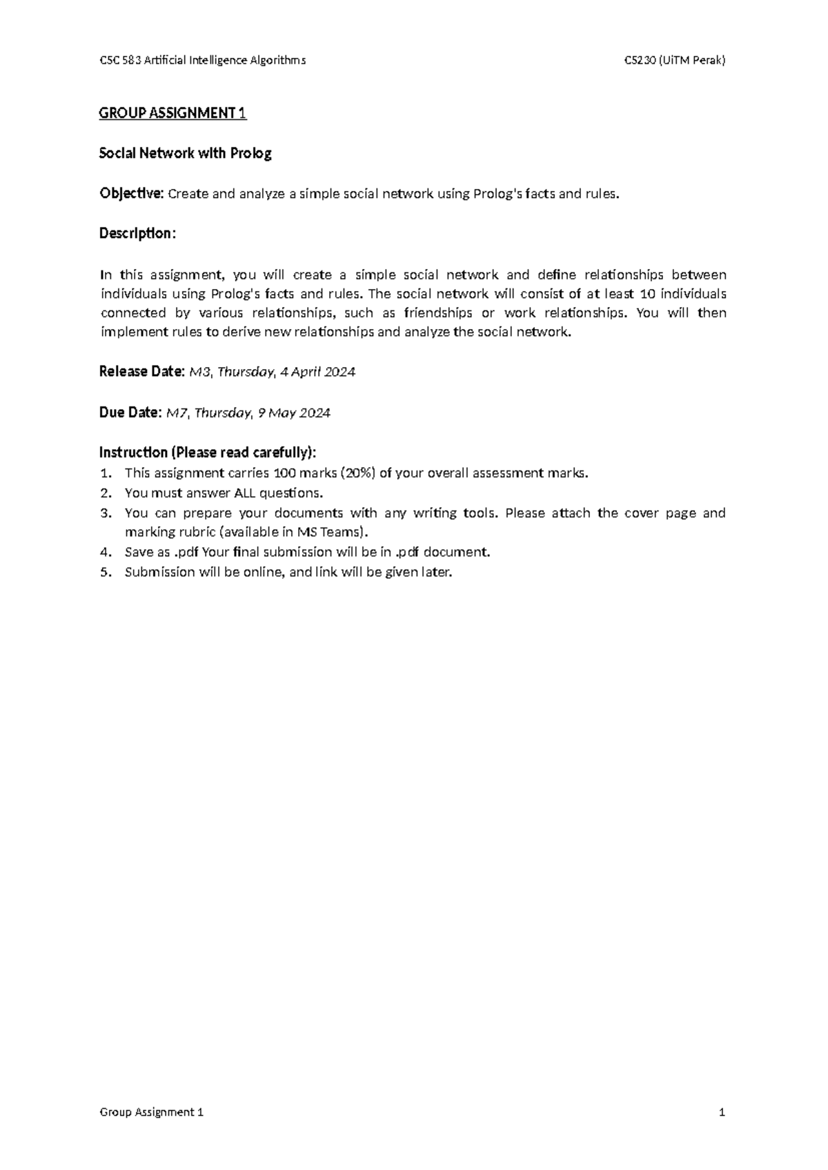 Group Assignment Prolog Group Assignment 1 Social Network With Prolog