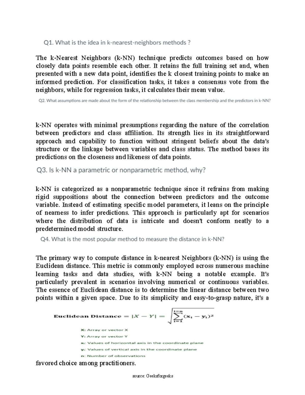 Module 4 Assignment - The k-Nearest Neighbors (k-NN) technique predicts ...