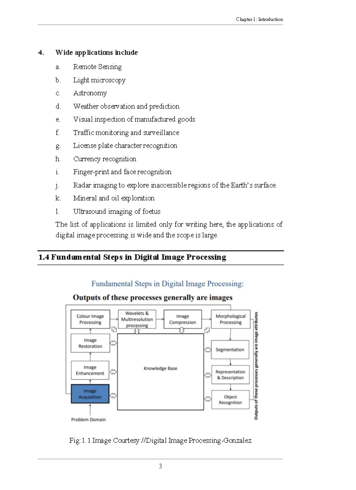CHP 1 Fundamental Steps in Digital Image Processing - Chapter 1: Introduction Wide applications ...
